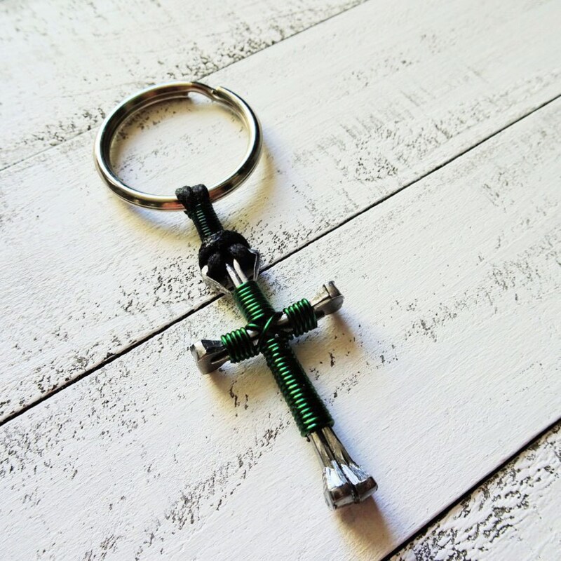 Cross Keychain - Etsy