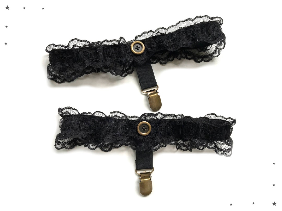 Garters With Clip BUTTONS Sock Garter Steampunk - Etsy