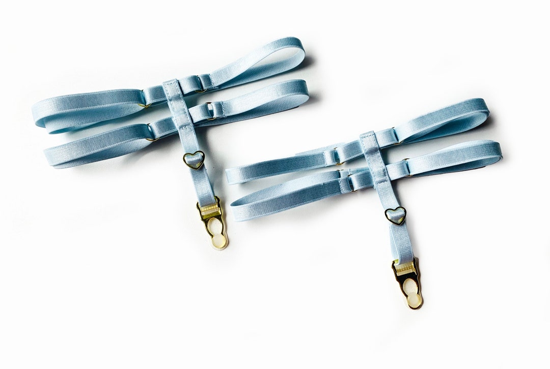 Garters Alice Garter Belt Light Blue Adjustable Thigh Garter - Etsy