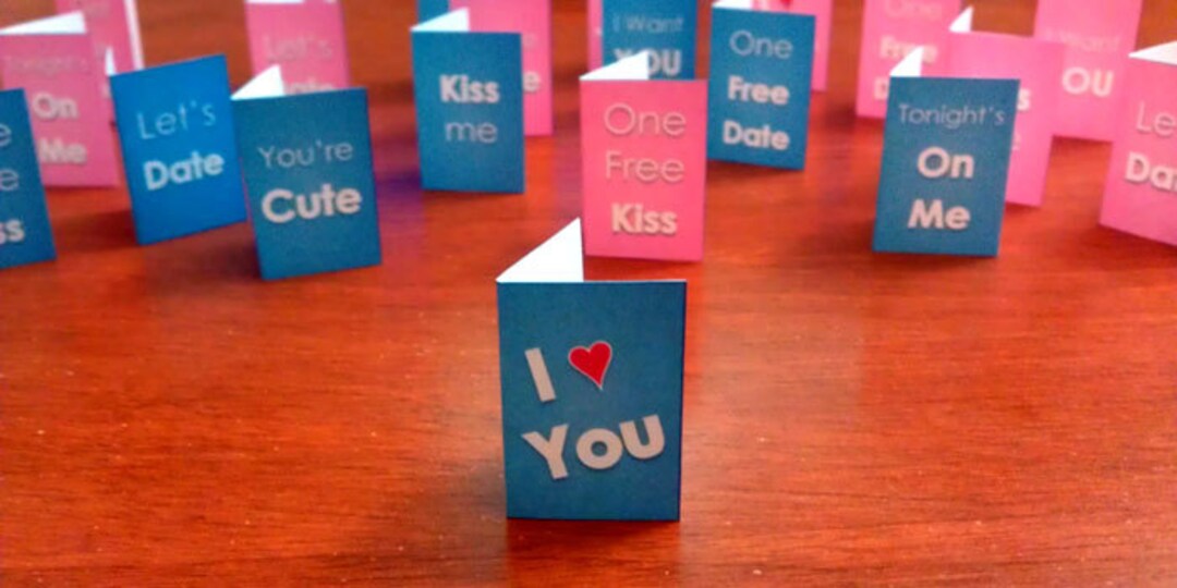 Easy PRINTABLE Tiny Greeting Cards - Love & Flirt - Etsy