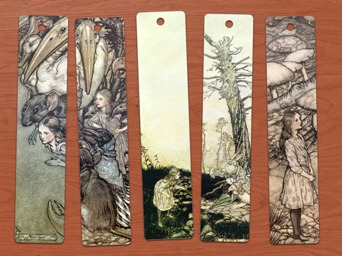 Arthur Rackham Alice in Wonderland 10 Printable Bookmarks Set-1 - Etsy