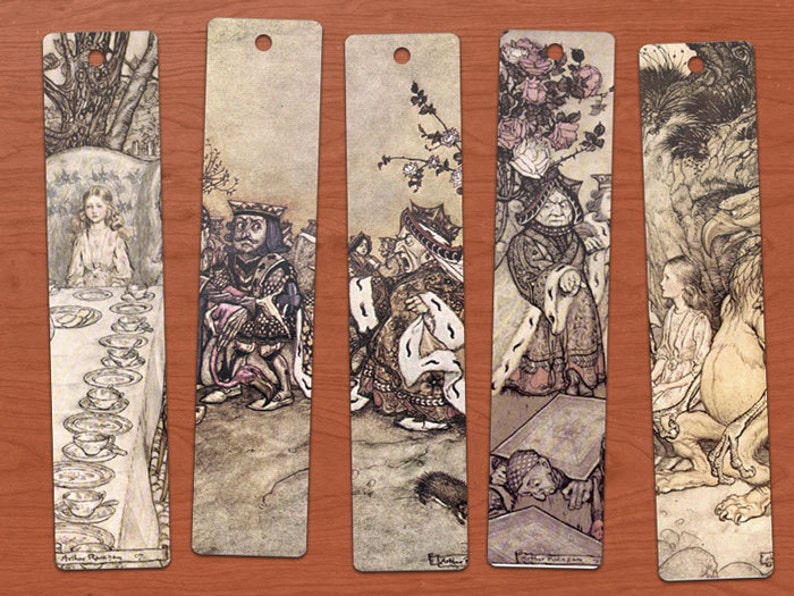 Arthur Rackham Alice in Wonderland 10 Printable Bookmarks Set-2 - Etsy