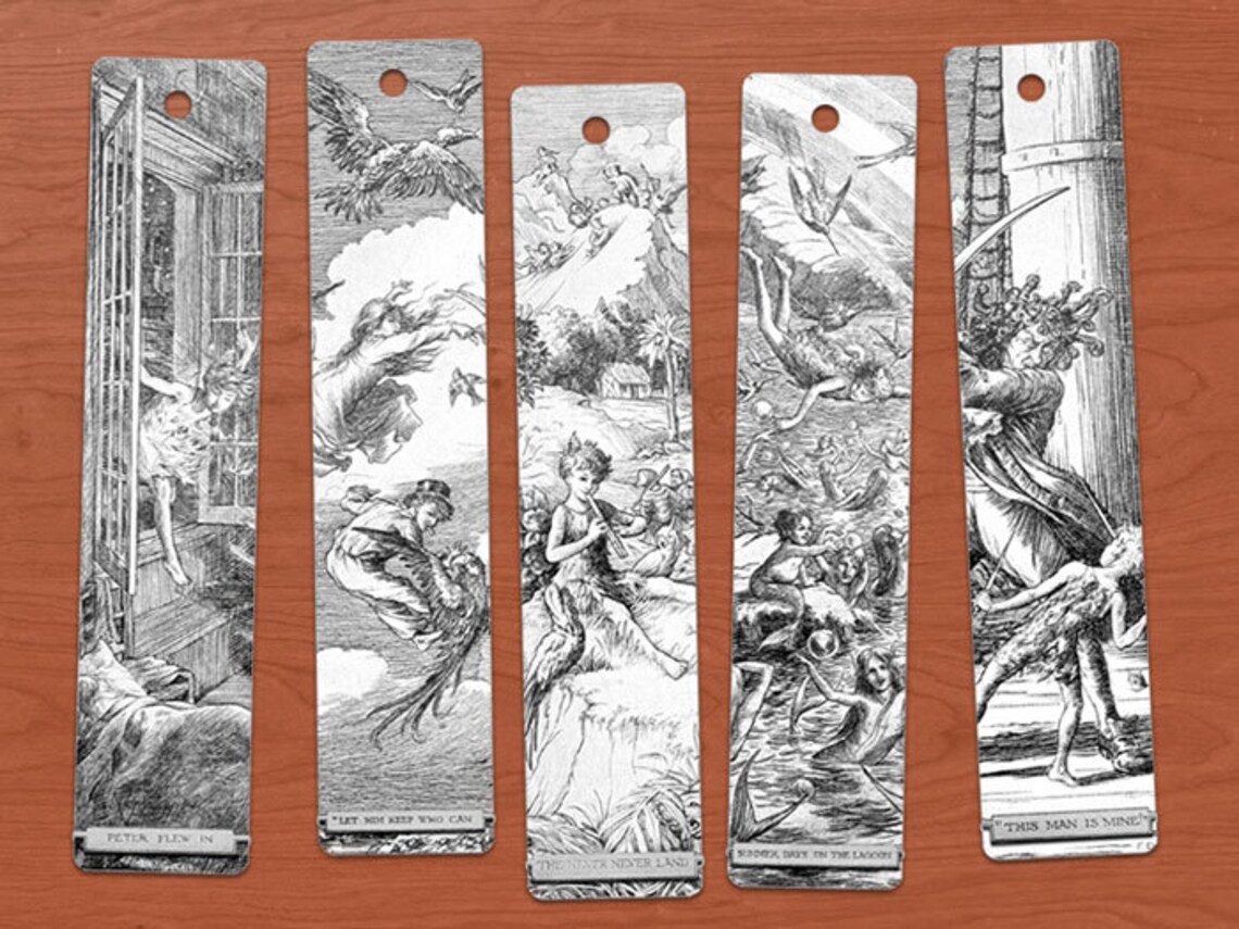 Peter and Wendy or Peter Pan DIGITAL Printable Bookmarks Set of 10. - Etsy