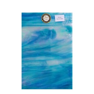 Iridescent Turquoise Blue Stained Glass Sheets. Diy, Beginner, Advanced ...