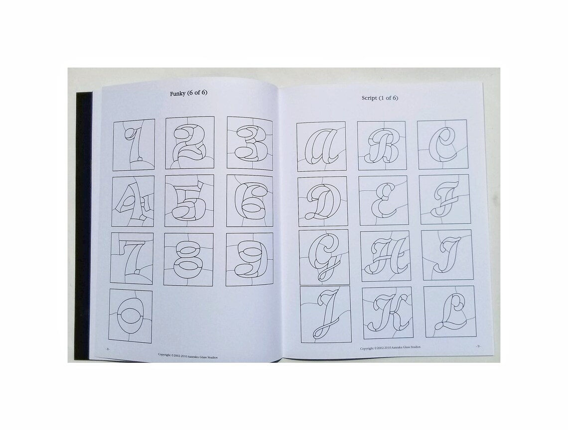 Alphabet & Numbers. Stained Glass Pattern, Lettering Book. Diy Signs ...
