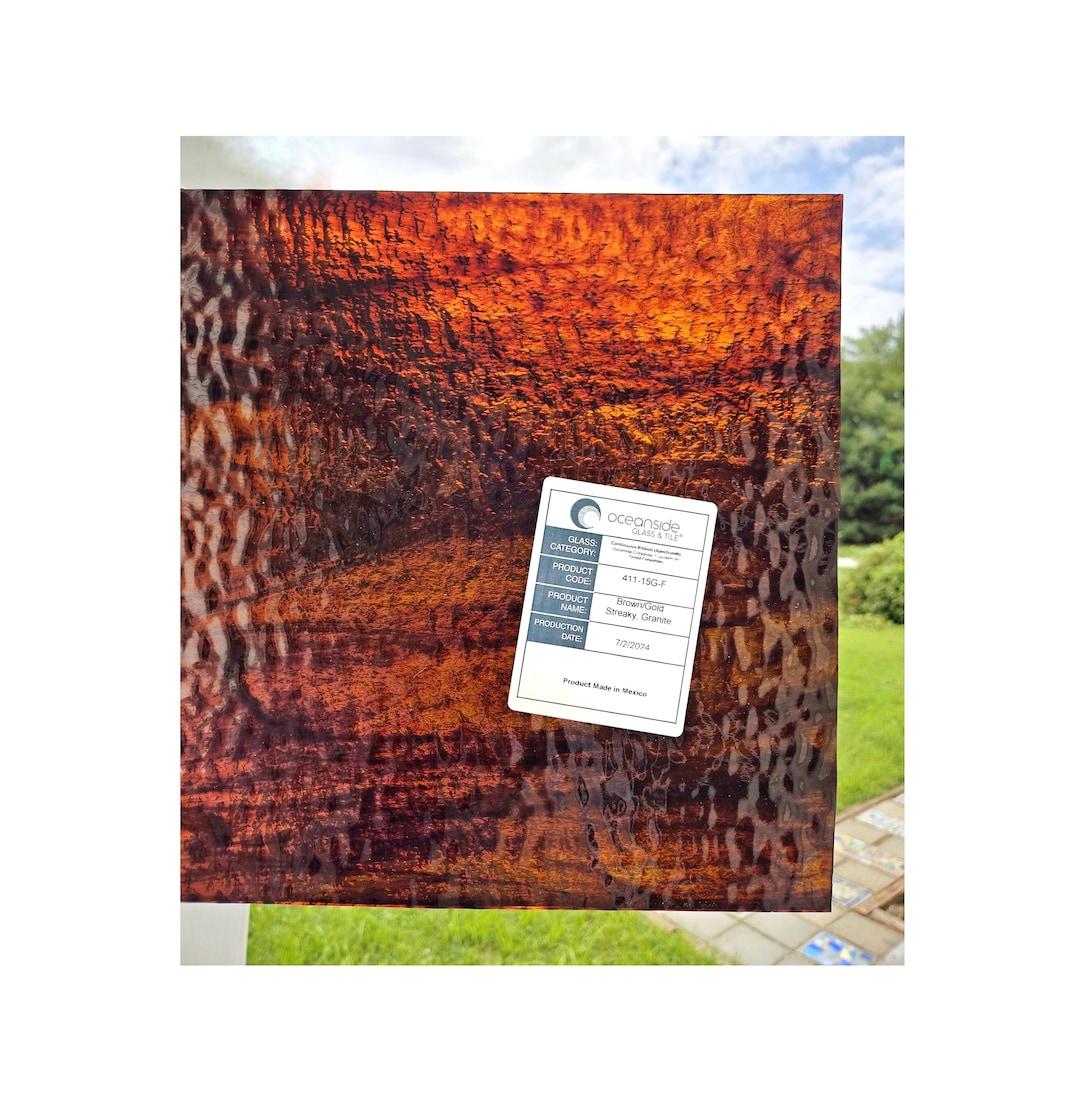 Brown Gold, Stained Glass Sheets. Wispy Light & Dark Brown. Granite ...