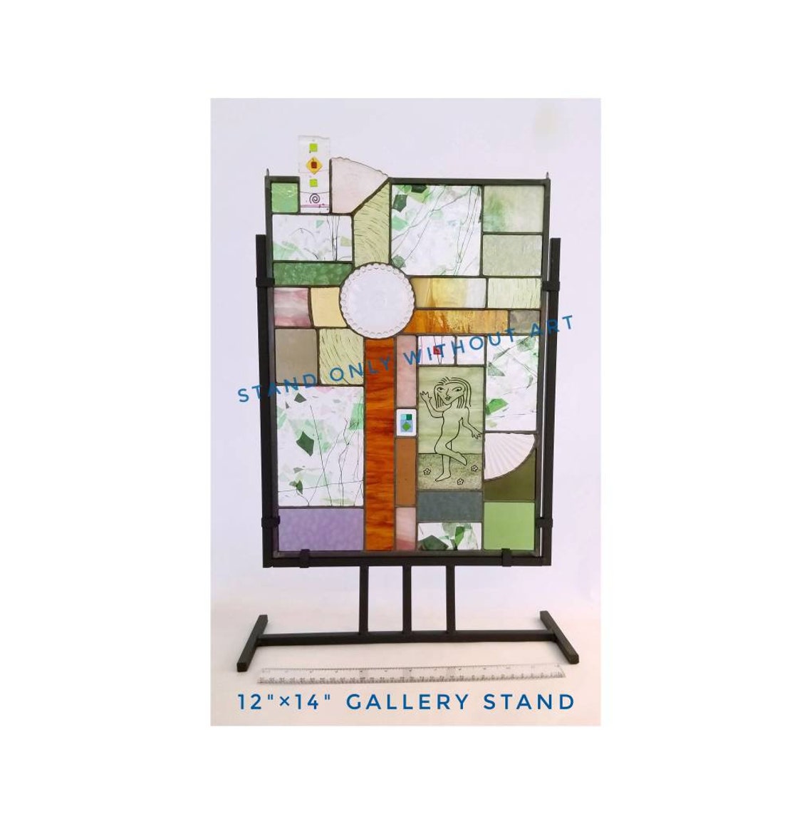 Display Stand on Sturdy Base. Mission Style Black Metal. 12"x14" for ...
