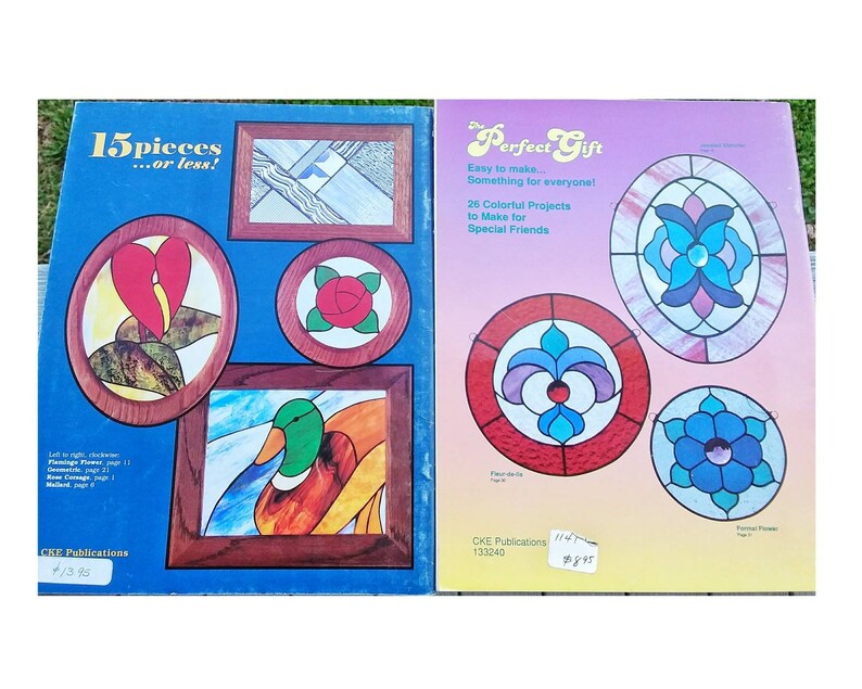 Stained Glass Pattern Books Vintage 2 Used in Fair to Good | Etsy