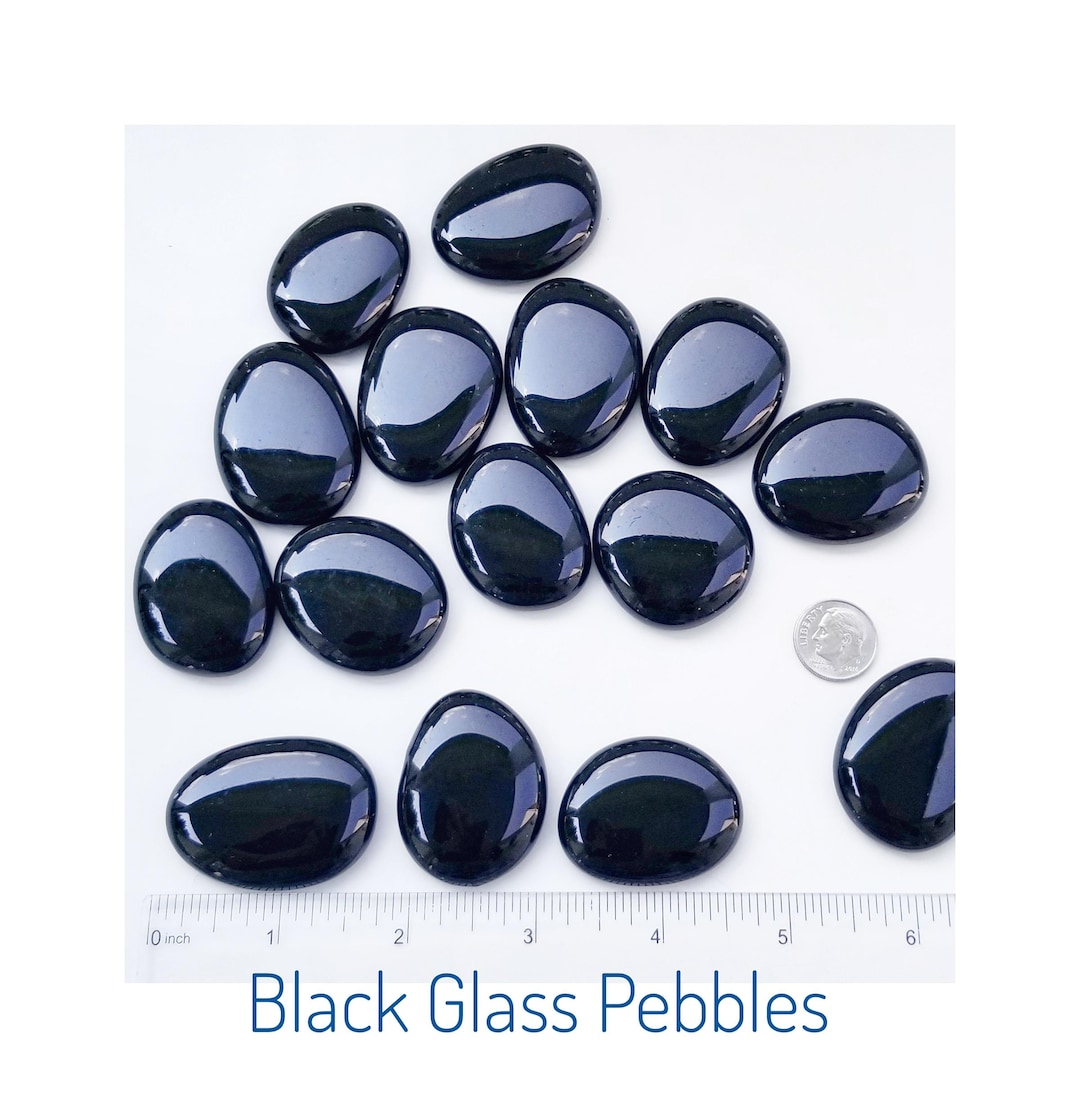 Glossy Black Glass Pebbles for Stained Glass. Diy Halloween Craft ...