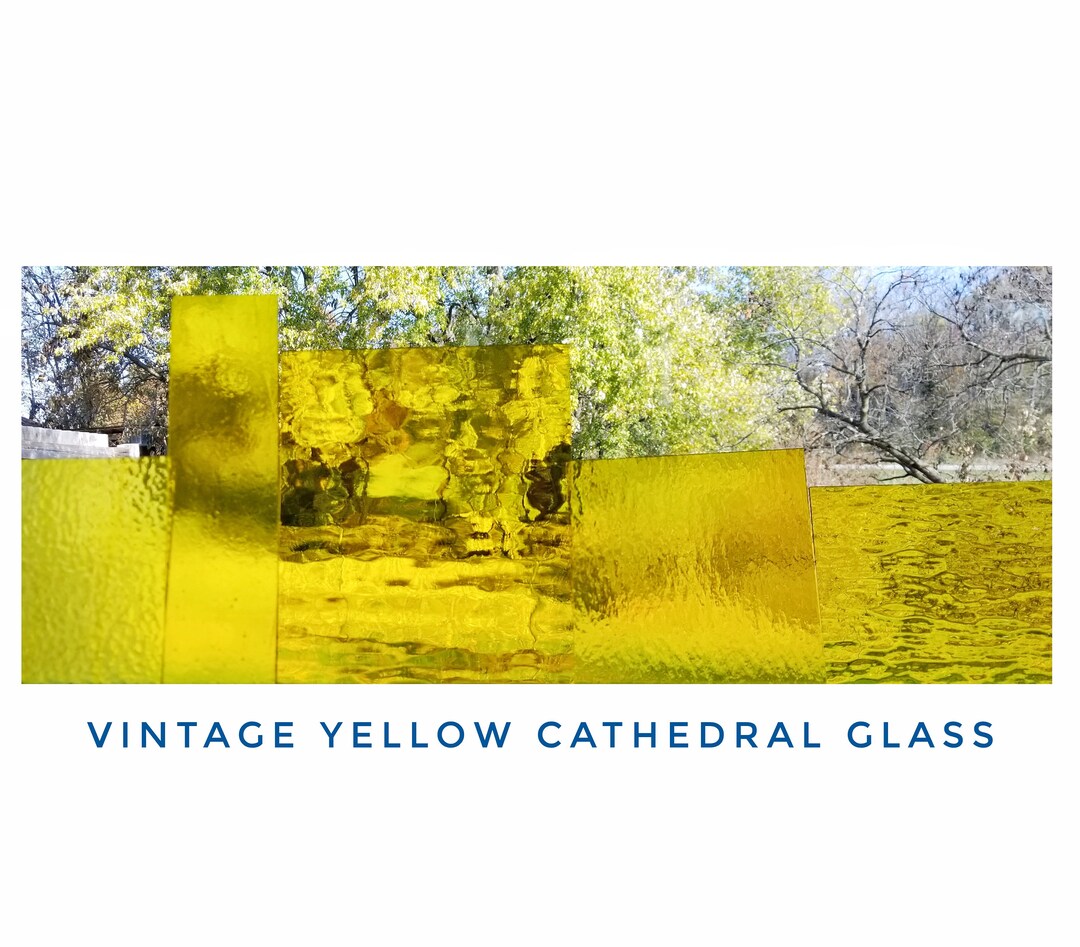 Yellow Stained Glass Sheets. Vintage Spectrum 161 Waterglass & - Etsy
