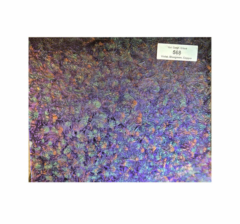 Van Gogh Mosaic Stained Glass Sheets. Violet, Bluegreen, Copper ...