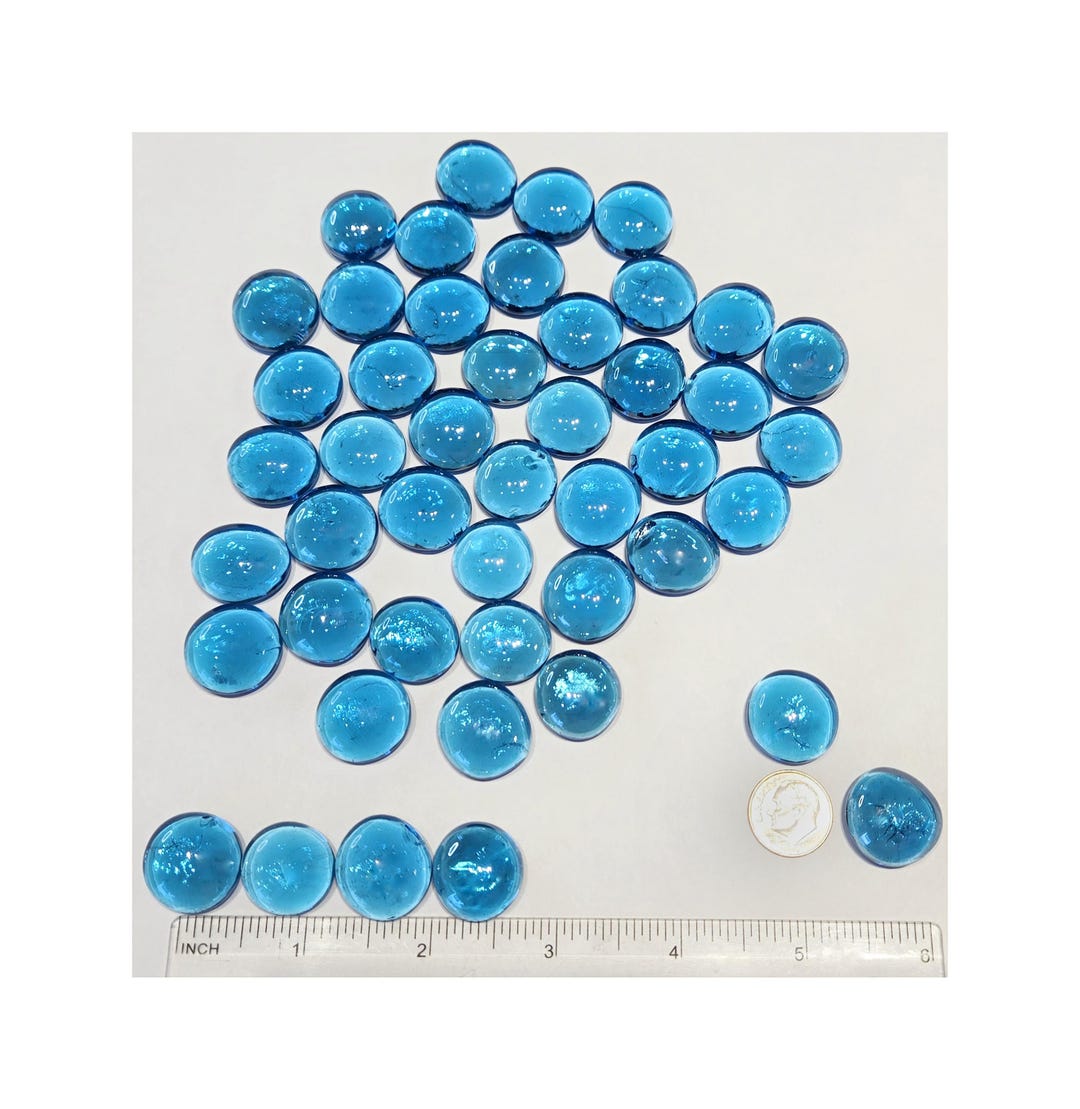 Turquoise Blue Glass Nuggets for Stained Glass. 60+ Medium, Flat ...