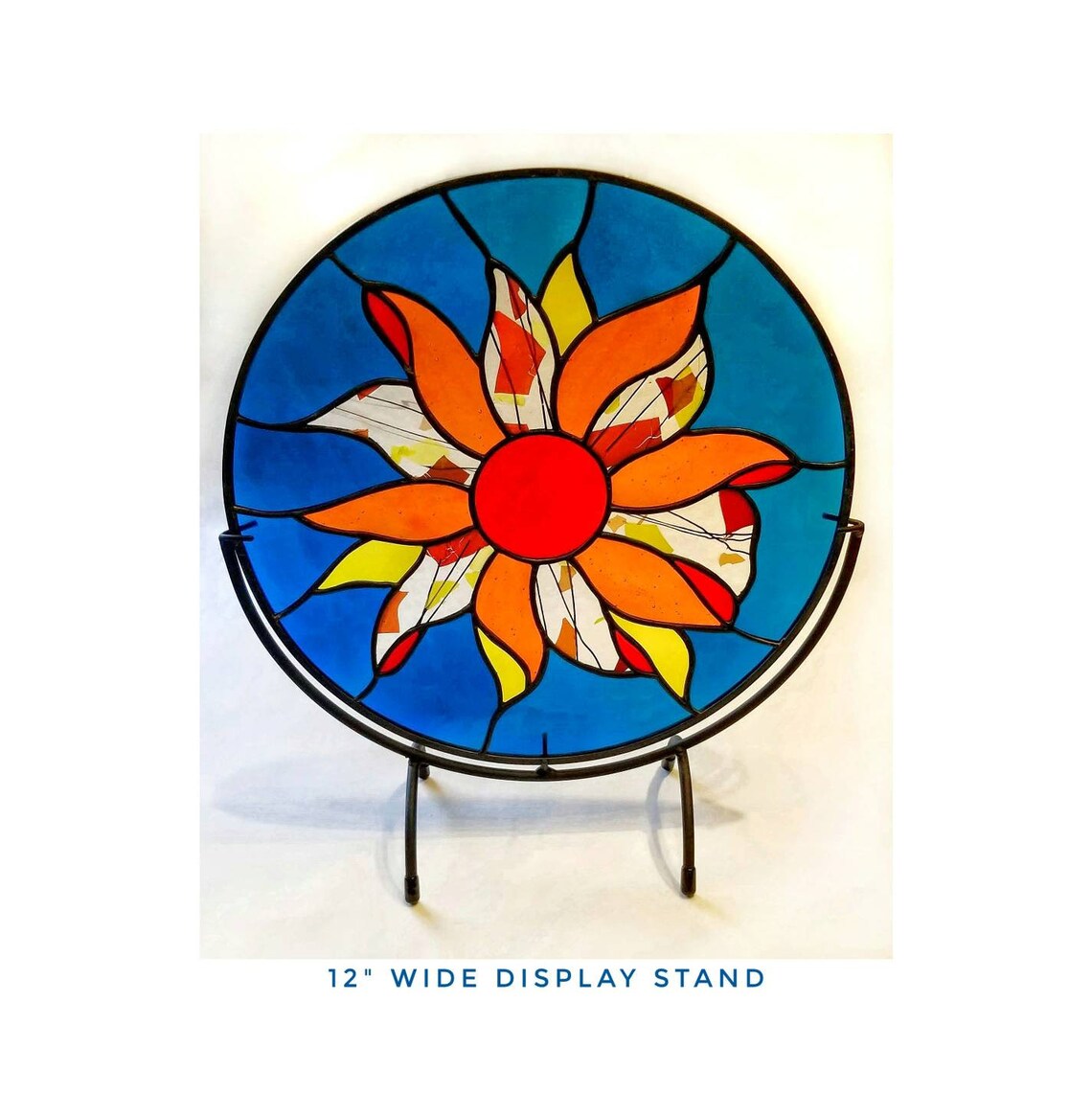 Round Stand for Stained Glass Display Black Metal Finish - Etsy