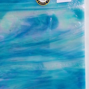 Iridescent Turquoise Blue Stained Glass Sheets. Diy, Beginner, Advanced ...