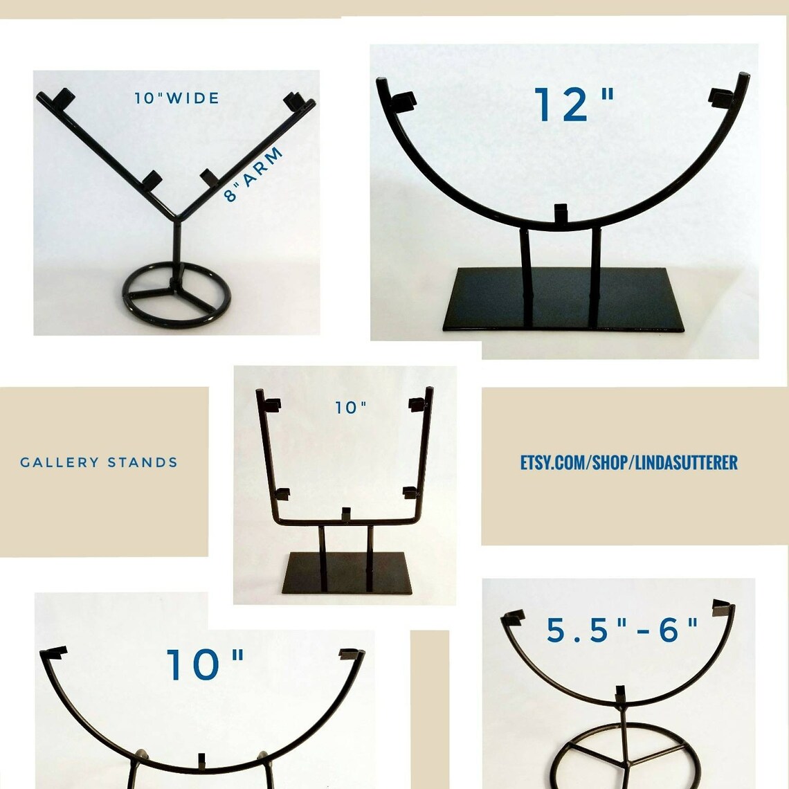 Round Stand for Stained Glass Display Black Metal 8 | Etsy