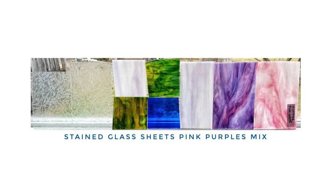 Stained Glass Sheets Lovely Purple Pink Mix. Use All Together - Etsy