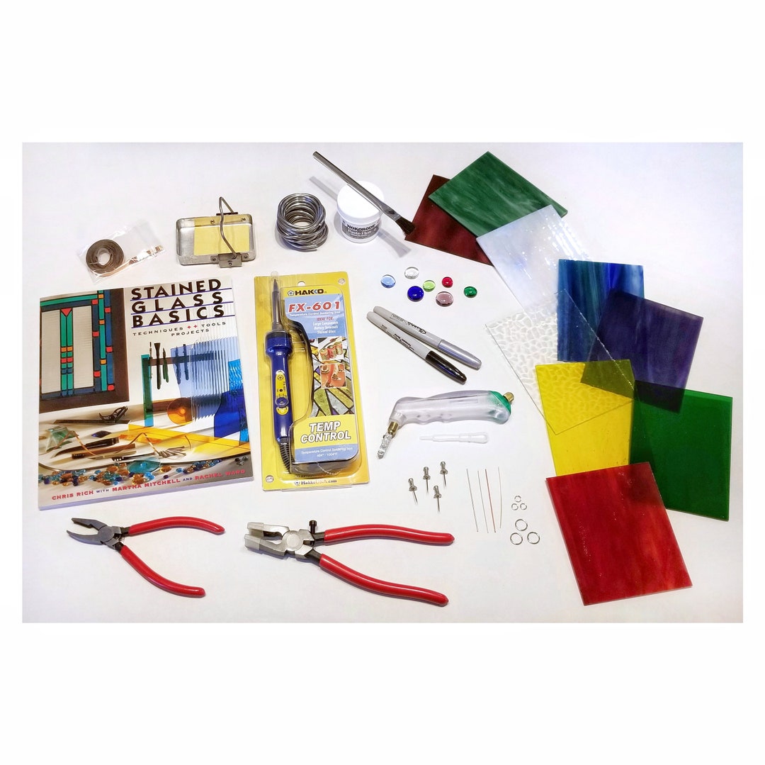 Stained Glass Beginner Tool Kit With Hakko Soldering Iron, Palm Grip ...