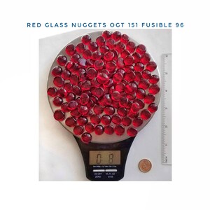 Small Red Glass Nuggets for Stained Glass. 96 Coe Fusible ...
