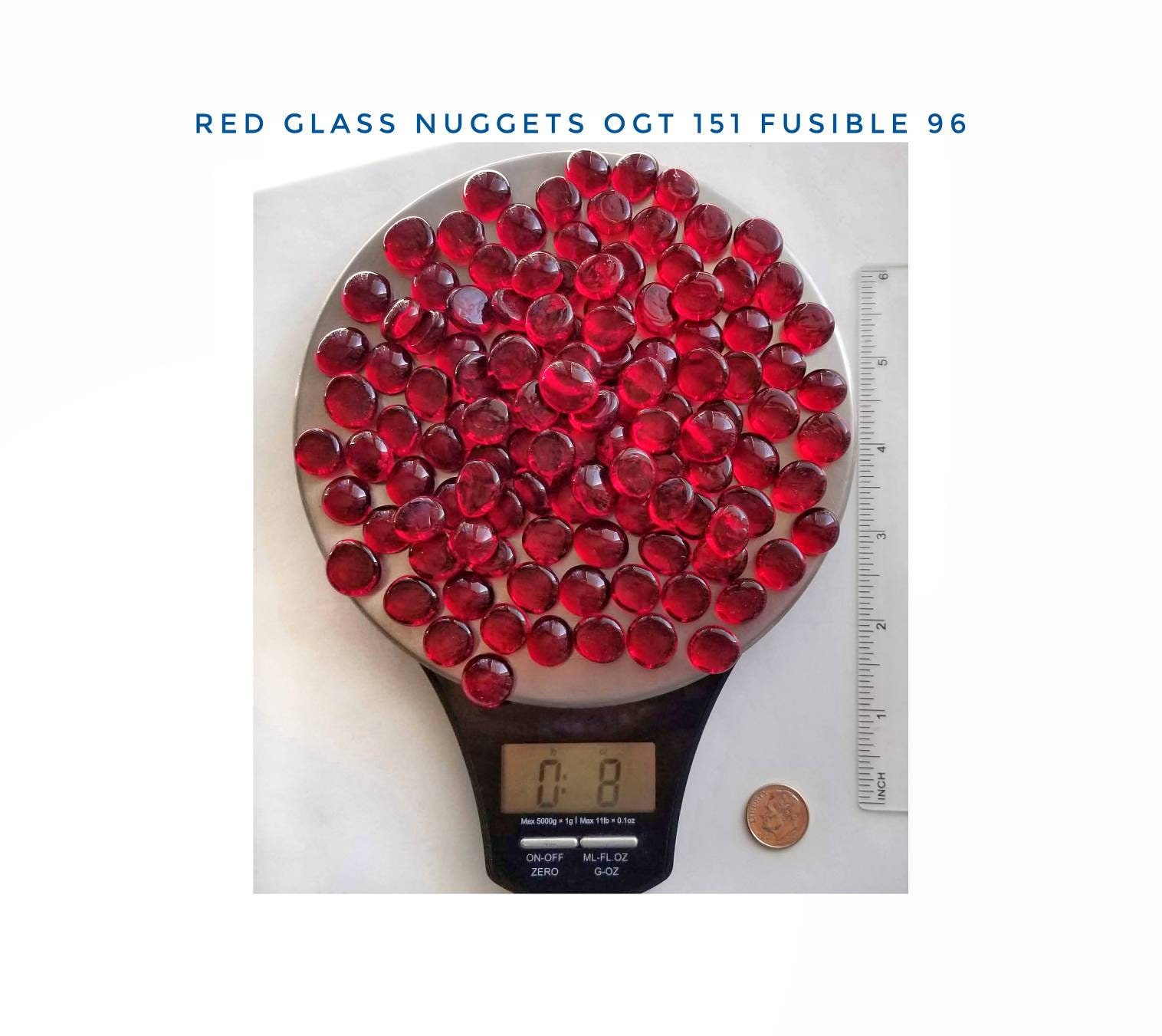 Small Red Glass Nuggets for Stained Glass. 96 Coe Fusible ...