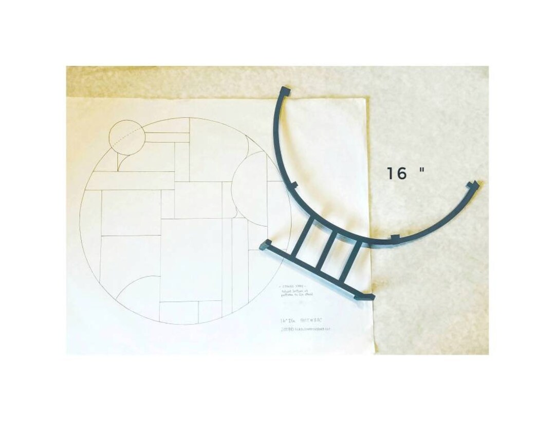 Round Display Stand on Sturdy Base, Mission Style Black Metal, 16" Wide ...