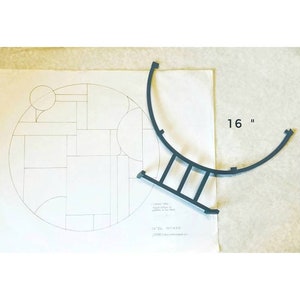 Round Display Stand on Sturdy Base, Mission Style Black Metal, 16" Wide ...