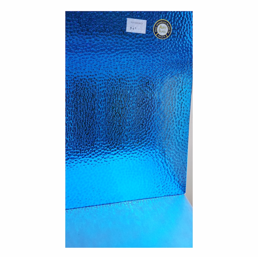 Medium Blue Stained Glass Sheets. Easy to Cut, Hammered Texture ...
