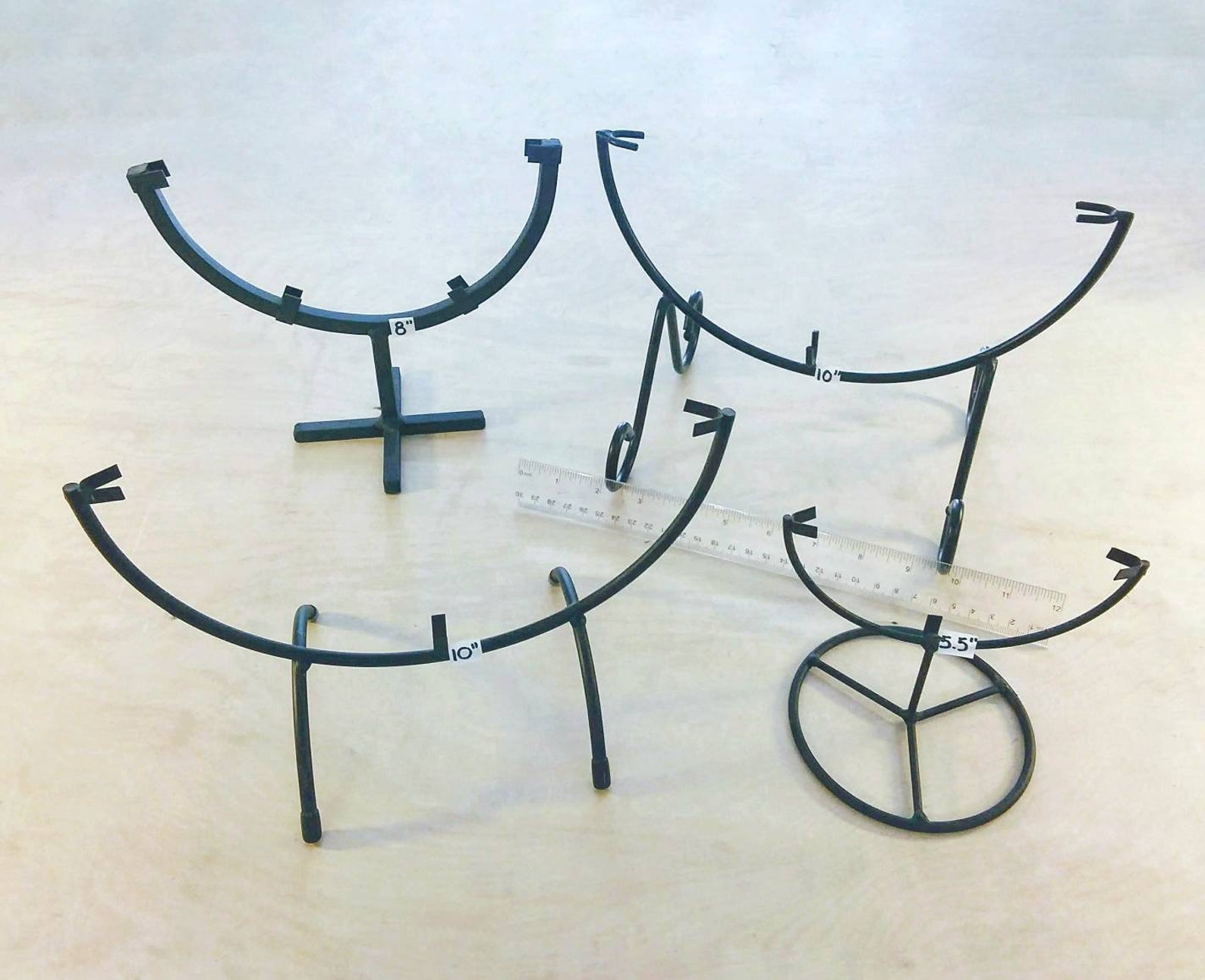 Round Stand for Stained Glass Display, Black Metal Finish, 10" Frame ...