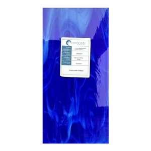 Blue Stained Glass Sheets. Wispy Cobalt & White. Smooth Easy to Cut 2 ...