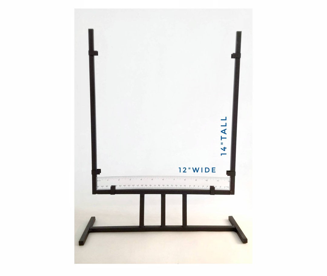 Display Stand on Sturdy Base. Mission Style Black Metal. 12"x14" for ...