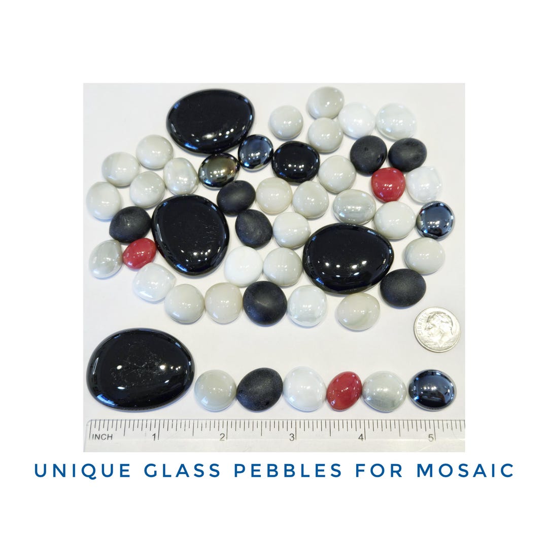 Glass Pebbles for Mosaic. Flat Marbles, Diy Suncatcher Gems. 7 Oz. 40 ...
