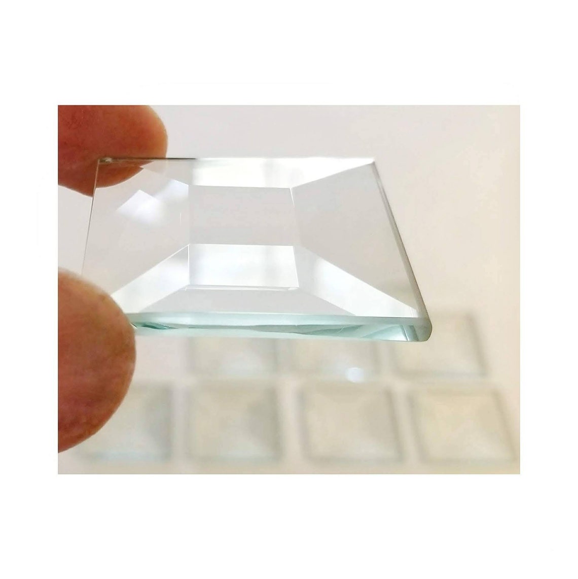 Beveled Clear Glass, 2" Squares. Create Photo Charms or Stained Glass ...