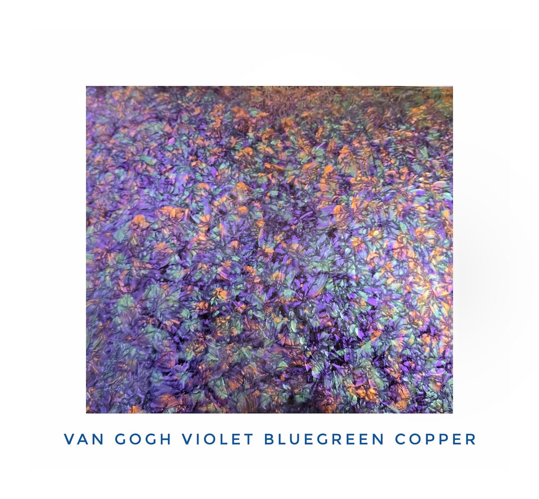 Van Gogh Mosaic Stained Glass Sheets. Violet, Bluegreen, Copper ...