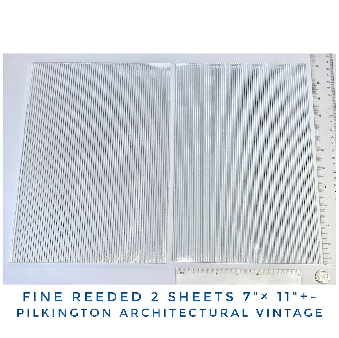 Vintage Fine Reeded Stained Glass Sheets. Pilkington Architectural ...