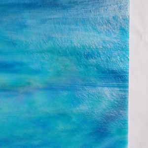 Iridescent Turquoise Blue Stained Glass Sheets. Diy, Beginner, Advanced ...