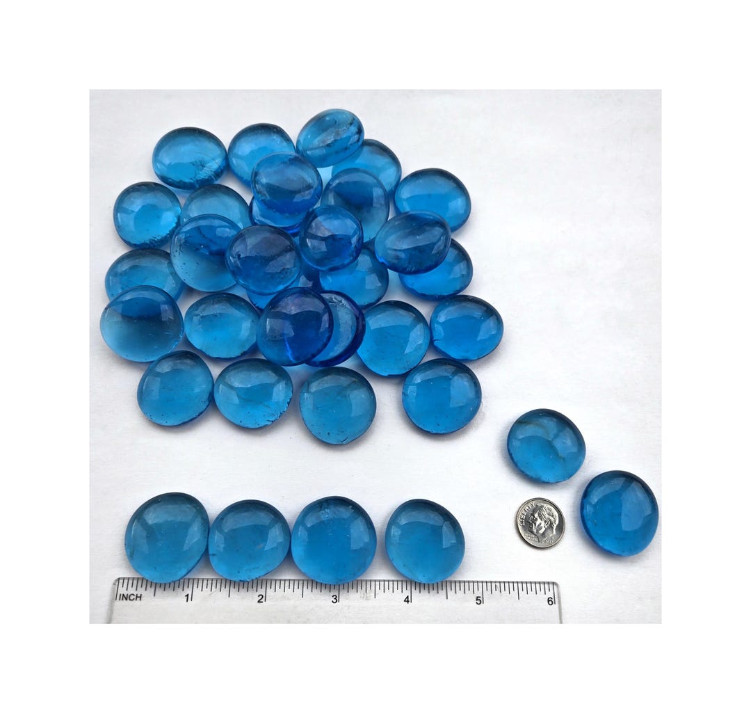 Azure Blue Glass Nuggets for Stained Glass. Large, Avg. Size 1". Easy ...