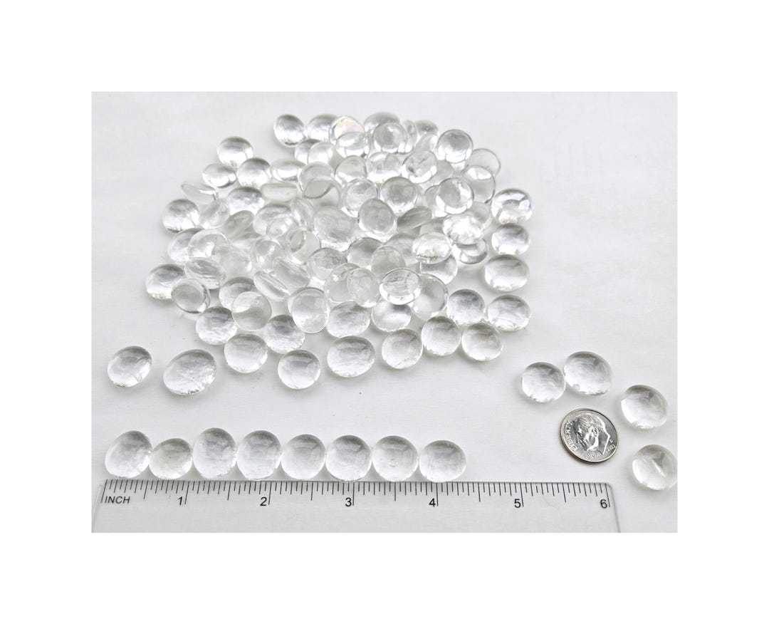 Small Pebbles, Glass Nuggets for Stained Glass. 8 Oz, 95+ Clear ...