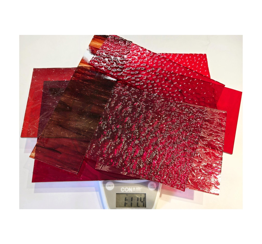 Red Stained Glass Sheets. Variety of Textures & Smooth. Diy for Panels ...