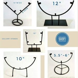 Round Display Stand on Sturdy Base, Mission Style Black Metal, 16" Wide ...