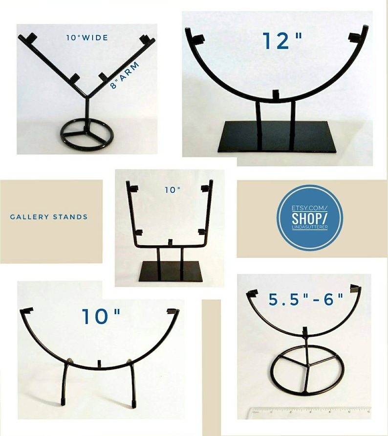 Round Display Stand on Sturdy Base, Mission Style Black Metal, 16" Wide ...