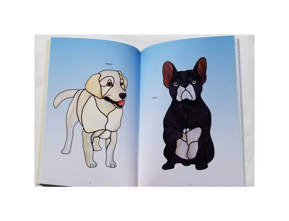 Dogs in Stained Glass. Pattern & Design Book. Glass Craft Projects With ...
