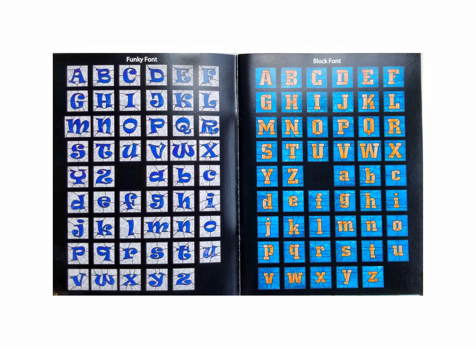Alphabet & Numbers. Stained Glass Pattern, Lettering Book. Diy Signs ...