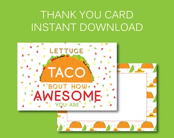 Printable Thank You Taco Pun Card Appreciation Card Nurse - Etsy