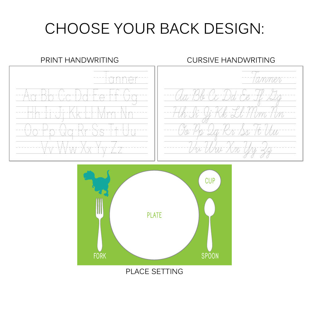 Dinosaur Placemat Personalized Kids Placemat Laminated Placemat ...