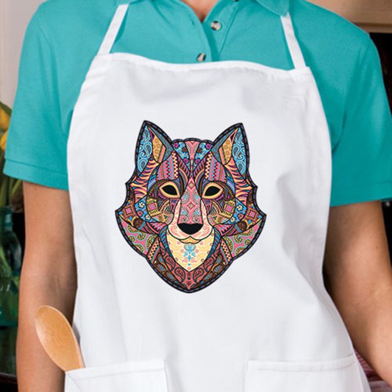 Wolf Mosaic New Apron Kitchen Cook Parties Events Gifts Unisex | Etsy