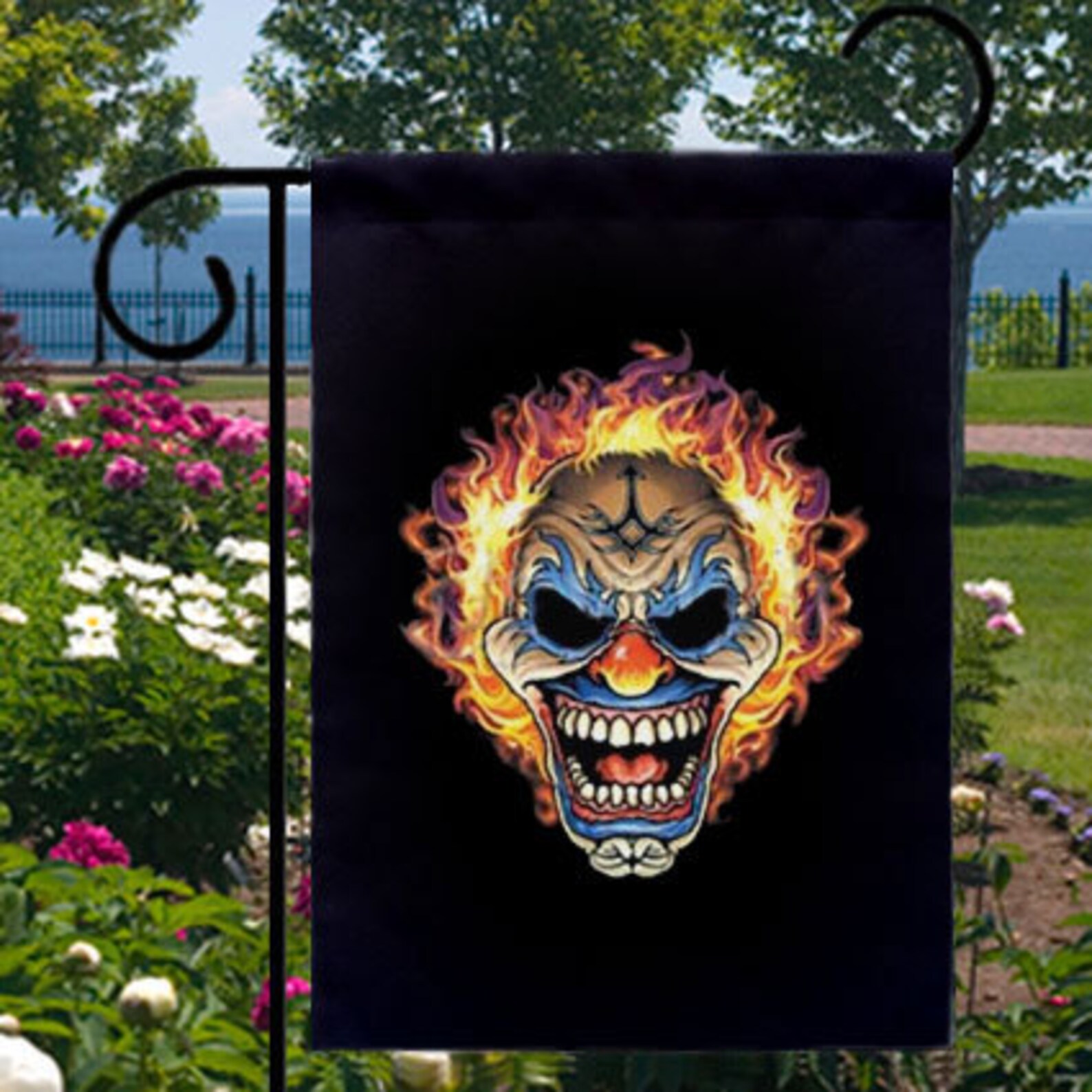 Flaming Clown Skull New Small Garden Yard Flag - Etsy
