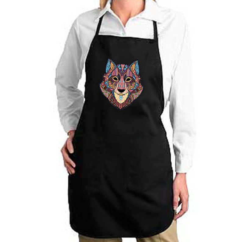 Wolf Mosaic New Apron Kitchen Cook Parties Events Gifts Unisex | Etsy