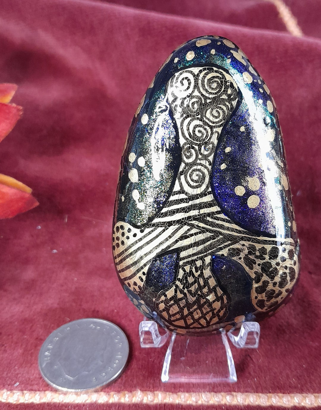 Zentangle Peace Painted Rock Decor Paperweight Collections Gifts Shelf ...