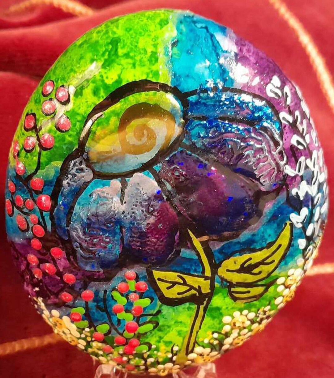 Groovy Droopy Daisy Hippie Boho Inspired Painted Rock Decor Paperweight ...
