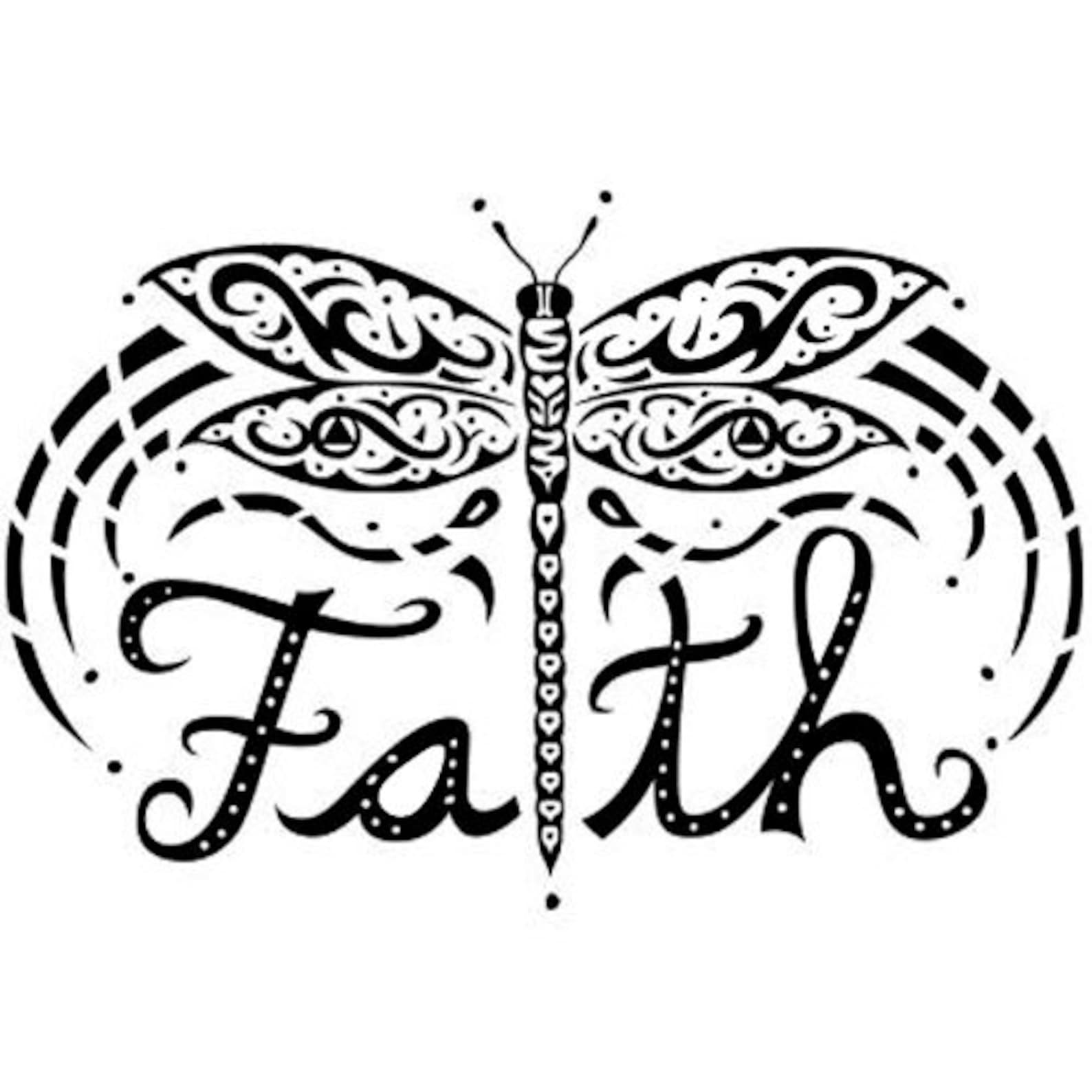 Faith Dragonfly New T Shirt S M L XL 2X 3X 4X 5X Tattoo Art - Etsy Israel
