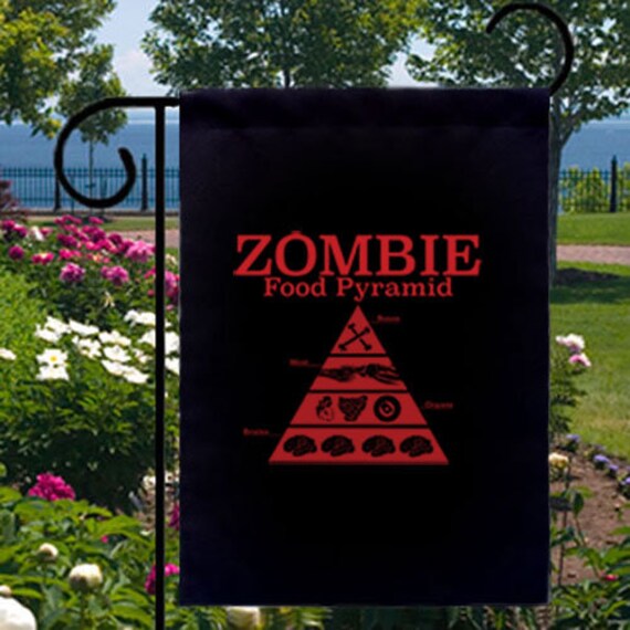 Zombie Food Pyramid New Small Garden Yard Flag Decor Gifts | Etsy